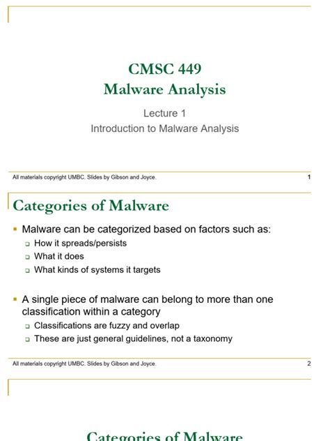 Cmsc 449 Lec1 Intro To Malware Analysis Pdf Malware Ransomware