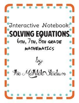 Solving Step Equations Interactive Notebook Activities FREEBIE Interactive Notebooks