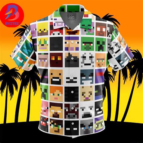 Block Faces Pattern Minecraft For Men And Women In Summer Vacation
