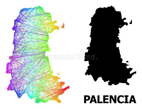 Hatched Map Of Palencia Province With Spectrum Gradient Stock Vector Illustration Of Geography