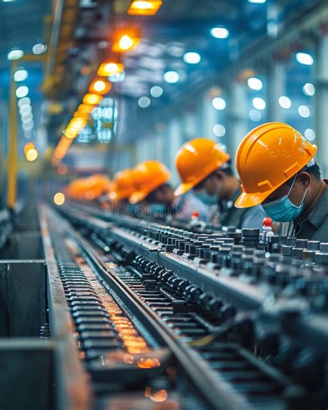 Lean Manufacturing Training Session Beside An Automated Assembly Line