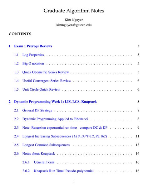 Ga Notes Graduate Algorithm Notes Kim Nguyen Kimnguyengatech 1 Exam 1 Prereqs Reviews