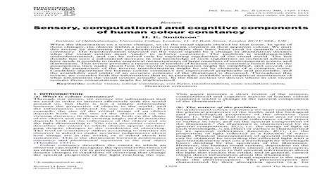 Pdf Review Sensory Computational And Cognitive Components Of · Constancy And Phenomenal
