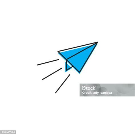 종이 평면 선 아이콘입니다 흰색 배경에 고립 된 평면 종이 접기 비행기 벡터 일러스트입니다 메시지 편지 메일 기호입니다 시작 및 실행 발명 및 개발 사인 0명에 대한 스톡