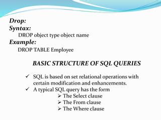 STRUCTURE OF SQL QUERIES PPT