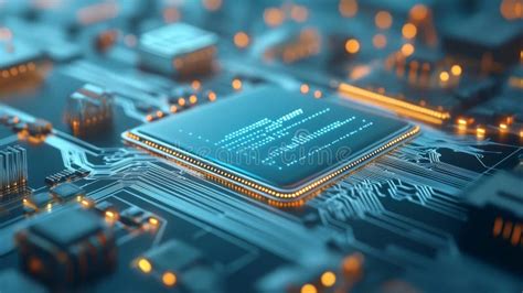 Futuristic Microchip Circuit Board Technology Stock Illustration Illustration Of Digital