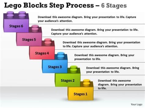 Consulting Diagram Lego Blocks Step Process 6 Stages Strategy Diagram