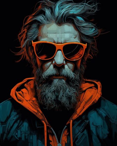 Premium Ai Image A Close Up Of A Man With Sunglasses And A Beard