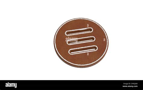 3d Rendering Of Gingerbread Cookie In Shape Of Symbol Of Three Lines In
