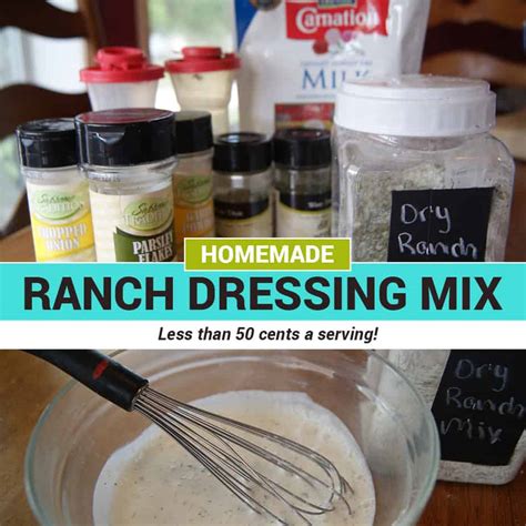Ranch Dressing Mix Homemade Copycat To The Hidden Valley Packets