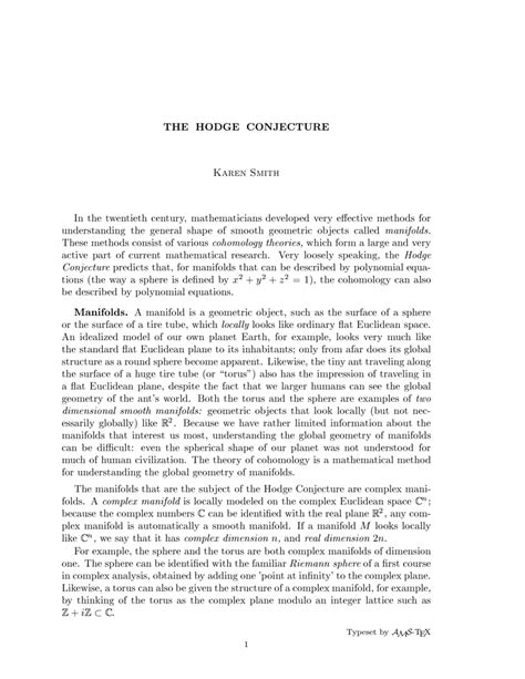 Pdf The Hodge Conjecture