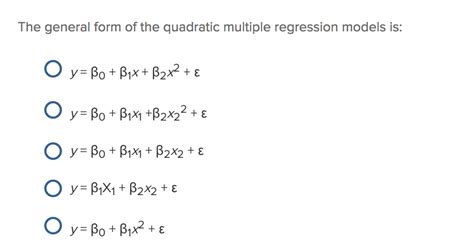 solved the general form of the quadratic multiple regression