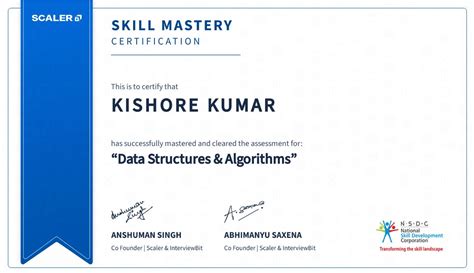 Scaler Dsa Interviewbit Problemsolving Fresher Kishore Kumar