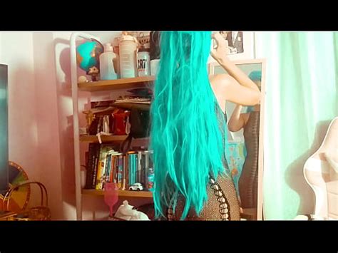 Ariel Ortiz Goes On A Date With Her Lover So She Puts On Her Favorite Blue Wig And Sexy Dress