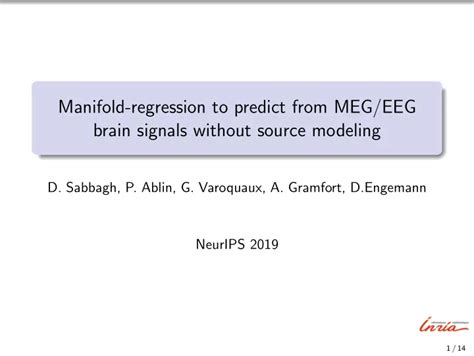 Ppt Manifold Regression To Predict From Megeeg Brain Signals