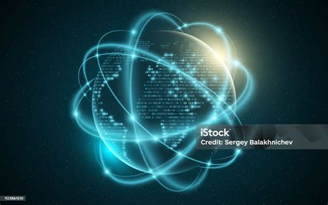 지구를 추상화 합니다 이진 코드에서 세계 지도입니다 빛나는 모호한 네온 라인입니다 추상적인 배경입니다 컴퓨터 프로그래밍