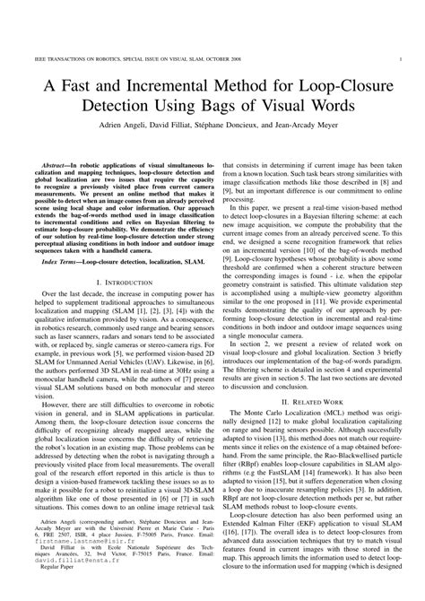 Pdf A Fast And Incremental Method For Loop Closure Detection Using