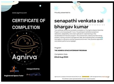 senapathi bhargav kumar on linkedin ai isro python pandas internship agnirva inspace