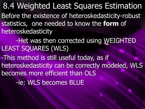 ppt 8 4 weighted least squares estimation powerpoint presentation
