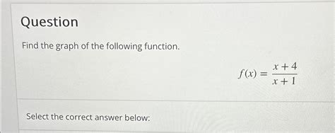 Solved QuestionFind The Graph Of The Following Chegg Com