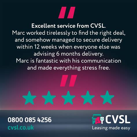 Cvsl Ltd On Linkedin Customerreviews Cvsl Leasingmadeeasy