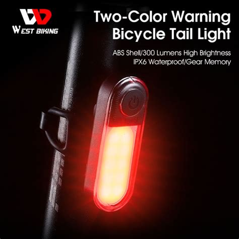 การขี่มอเตอร์ไซค์ตะวันตกไฟท้าย5โหมด Usb แบบชาร์จได้จักรยานไฟท้าย Led ไฟ