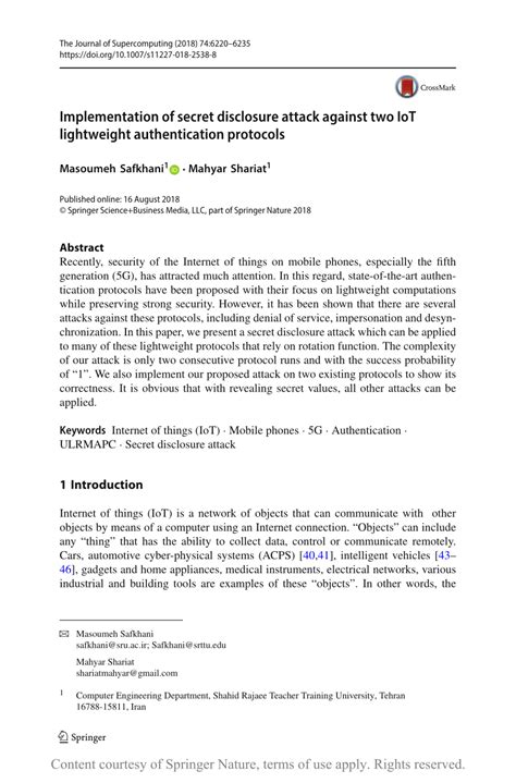 Implementation Of Secret Disclosure Attack Against Two Iot Lightweight Authentication Protocols