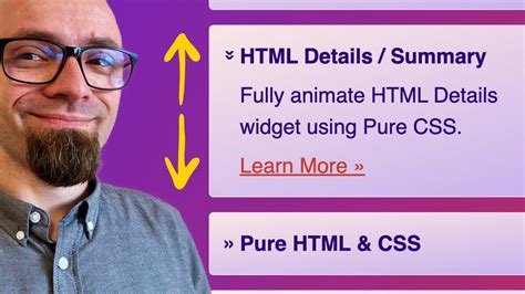 Animate HTML Details Summary Elements Using Pure CSS YouTube