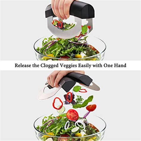 Kitchendao Come Apart Mezzaluna Salad Chopper Knife Tool Easy Cleaning
