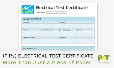 Electrical Test Certificates Pir More Than Just A Piece Of Paper