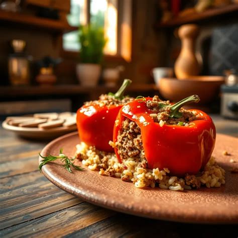 Пълнени чушки с кайма и ориз Рецепта