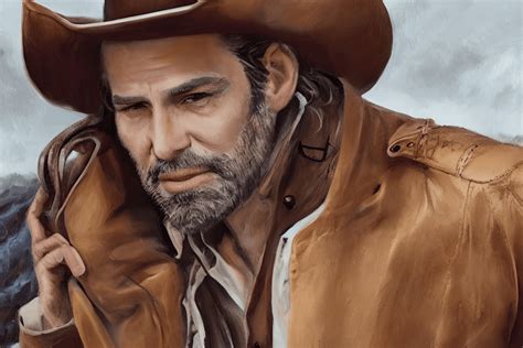 Attractive Rugged Man In Long Brown Leather Trench Coat · Creative Fabrica