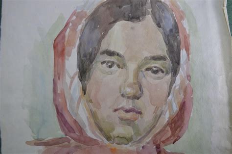 Купить Рисунок Девушка в косынке Акварель бумага Художник Казачков И А 1970 годы СССР в