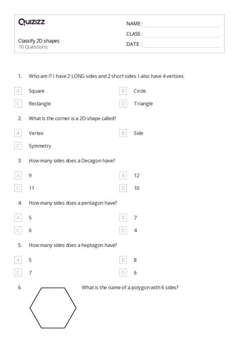 50 2d Shapes Worksheets For 3rd Class On Quizizz Free And Printable
