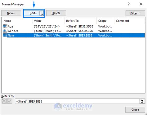 How To Edit Defined Names In Excel With Easy Steps