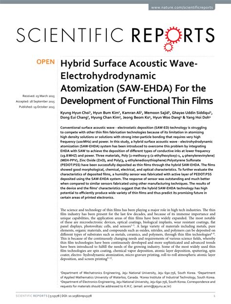 Pdf Hybrid Surface Acoustic Wave Electrohydrodynamic Atomization