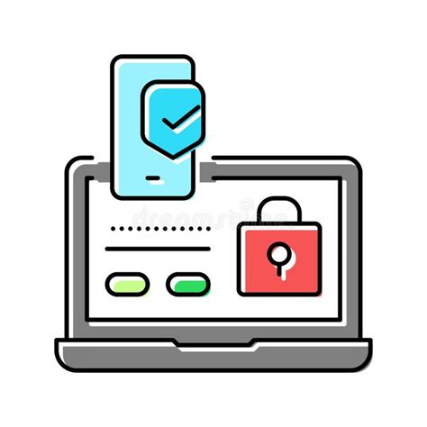 Two Step Authentication Color Icon Vector Illustration Stock Vector