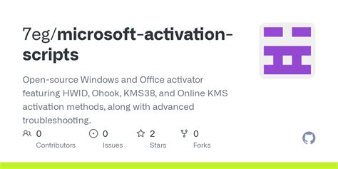 Github 7egmicrosoft Activation Scripts Open Source Windows And Office Activator Featuring