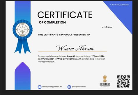Wasim Akram On Linkedin Internship Webdevelopment Frontenddevelopment Prodigyinfotech