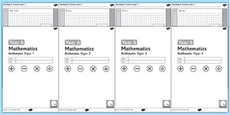 Year 6 Sats Mental Maths Papers Ks2 Arithmetic Practice