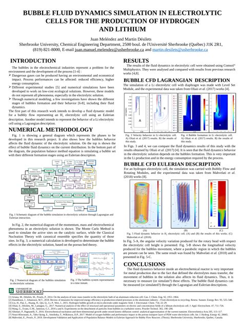 PDF BUBBLE FLUID DYNAMICS SIMULATION IN ELECTROLYTIC CELLS FOR THE PRODUCTION OF HYDROGEN AND