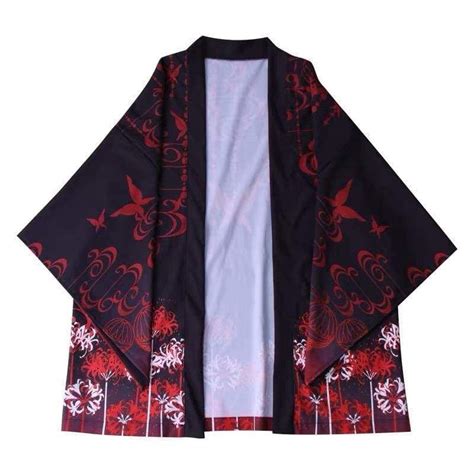Spider Lily Gothic Kimono Cardigan Kimono Japanese Outfits Haori