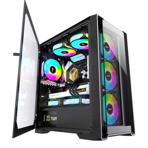 Buy Gim Mid Tower Pc Case Gaming Case With Opening Tempered Glass Side