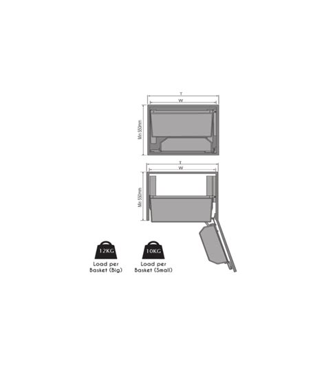 Black Box Side Large 6 Layers Tall Unit Basket Black Hardware
