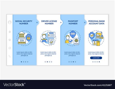 Highly Sensitive Data Blue And White Onboarding Vector Image
