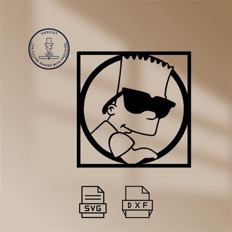 Bart Decor Vector File For Laser Cutting Metal And Wood Cnc Machine Etsy