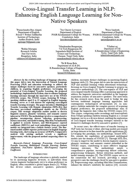 Cross Lingual Transfer Learning In Nlp Enhancing English Language Learning For Non Native