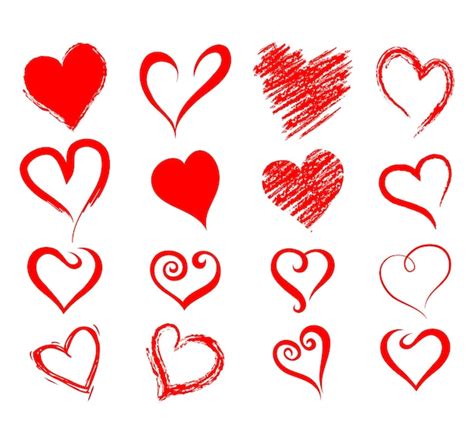 Premium Vector Free Vector Hand Draw Red Heart