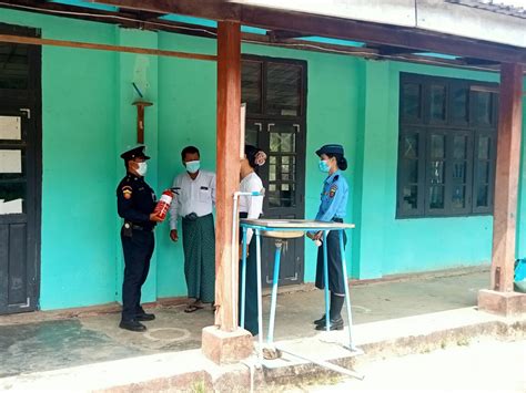 ဘုတ်ပြင်းမြို့နယ်တွင် တက္ကသိုလ်ဝင်တန်း စာမေးပွဲဖြေဆိုမည့် စာစစ်ဌာနများအား မီးဘေးလုံခြုံရေးအတွက