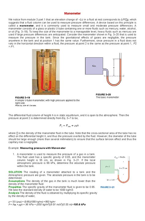 Manometer Height Difference At Piper Blanc Blog